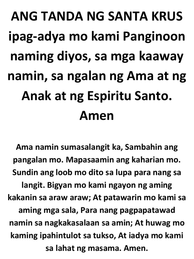 Ang Tanda NG Santa Krus Ipag | PDF