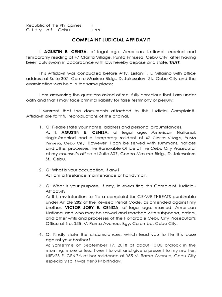 Complaint | PDF | Perjury | Crime & Violence