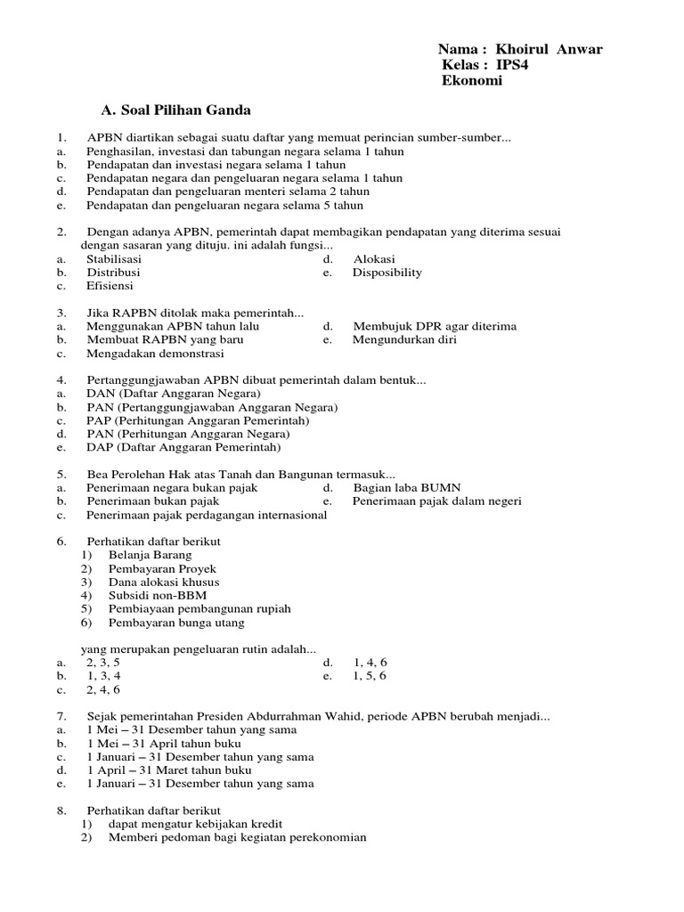 Contoh Soal APBN | PDF