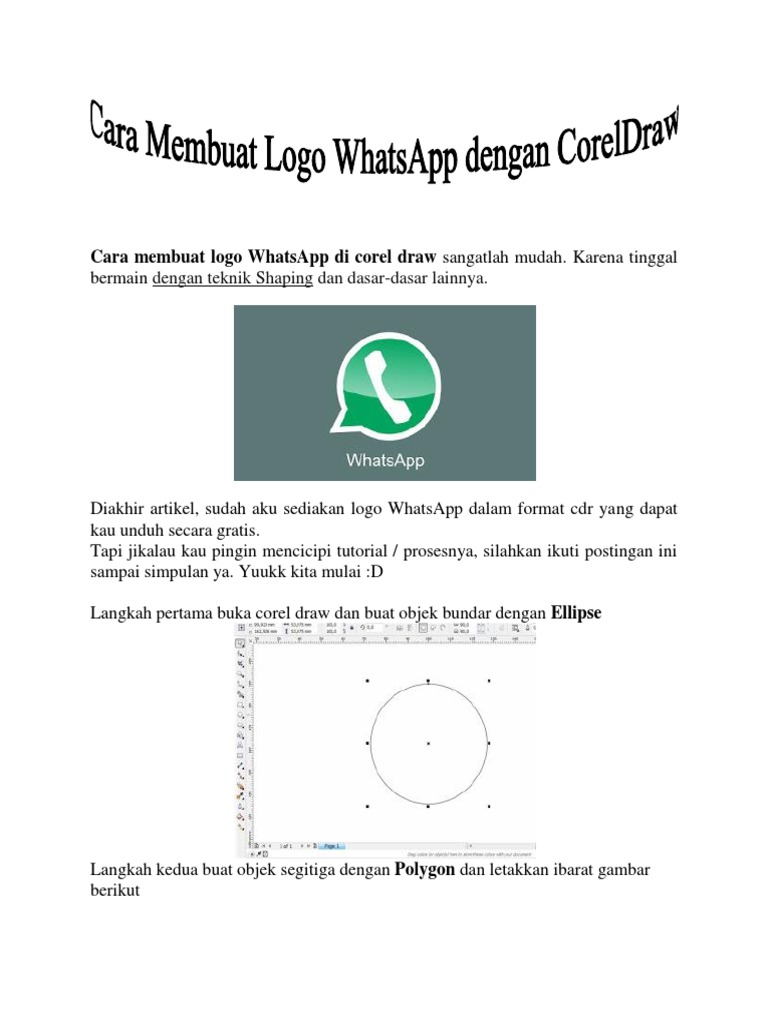 Cara Membuat Logo WhatsApp Dengan CorelDraw | PDF