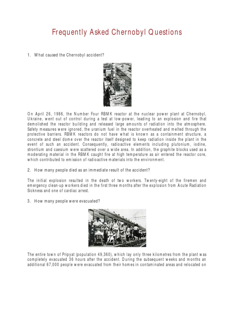 Chernobyl Accident: Key FAQs Explained | PDF | Chernobyl Disaster ...