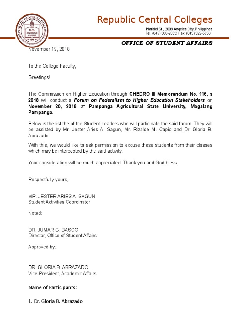 Federalism Forum Participation Notice | PDF | Wellness