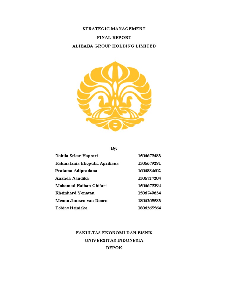 ALIBABA - Strategic Management Final Report | PDF | Alibaba Group | E ...