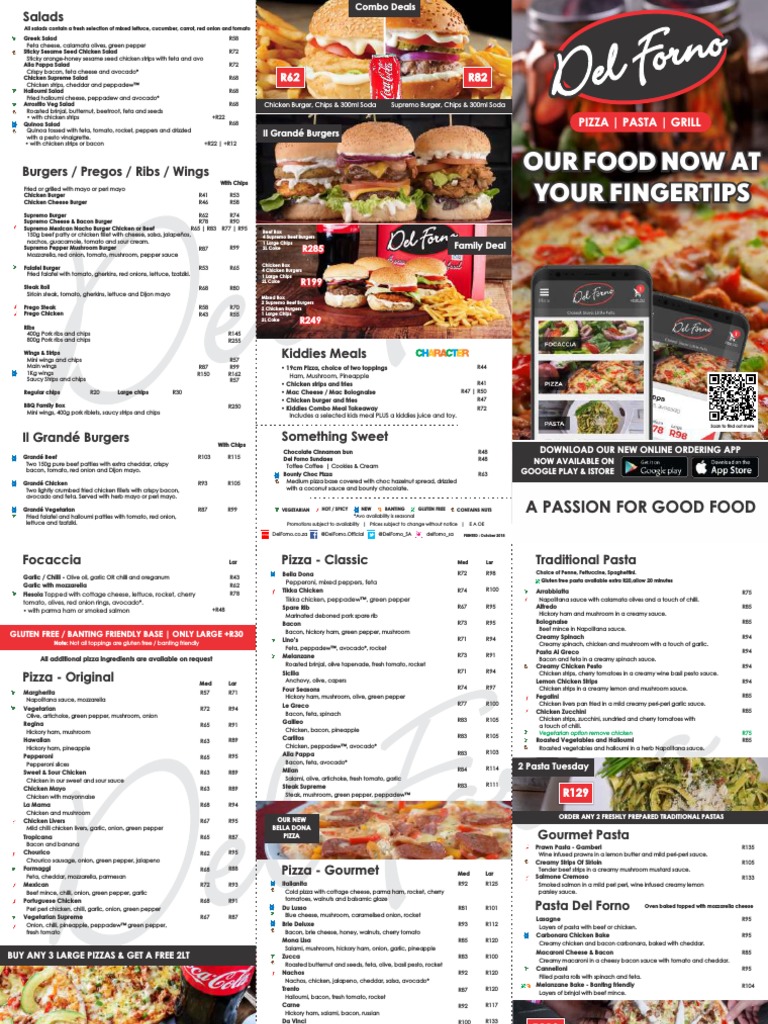 Delforno Takeaway Menu | PDF | Hamburgers | Salad