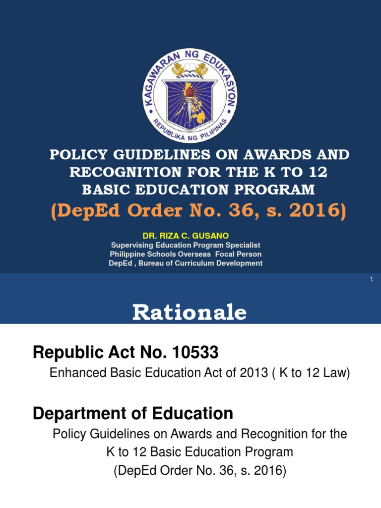 Dr. Riza C. Gusano DO.36 2016 | PDF | Foreign Language | Learning