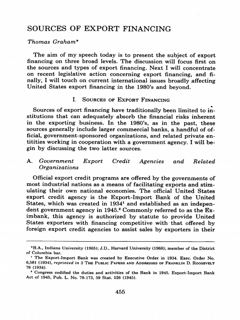 Sources of Export Financing | PDF | Letter Of Credit | Credit