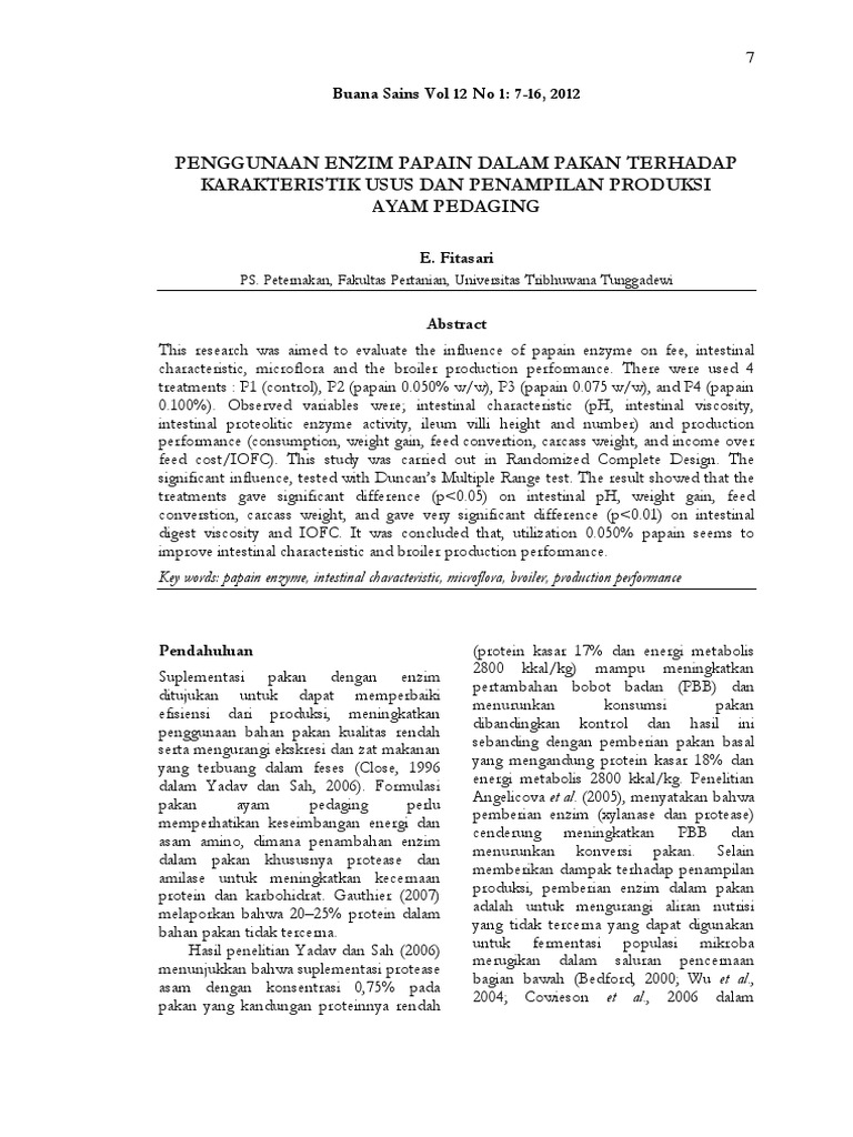Enzim Papain | PDF