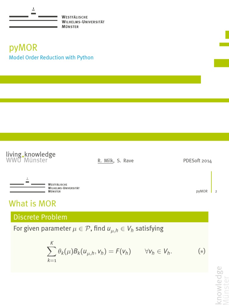 Pymor Model Order Reduction With Python Pdf Array Data Structure