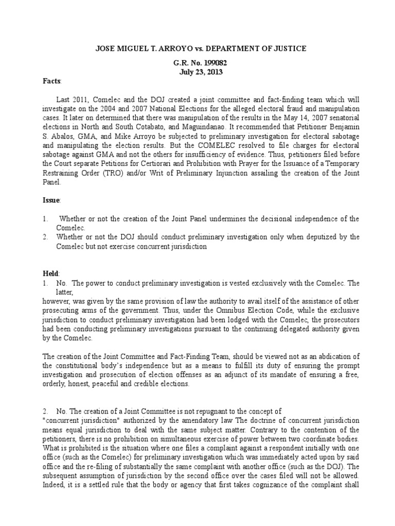 Election Law Reviewer | PDF | Writ Of Prohibition | Prosecutor
