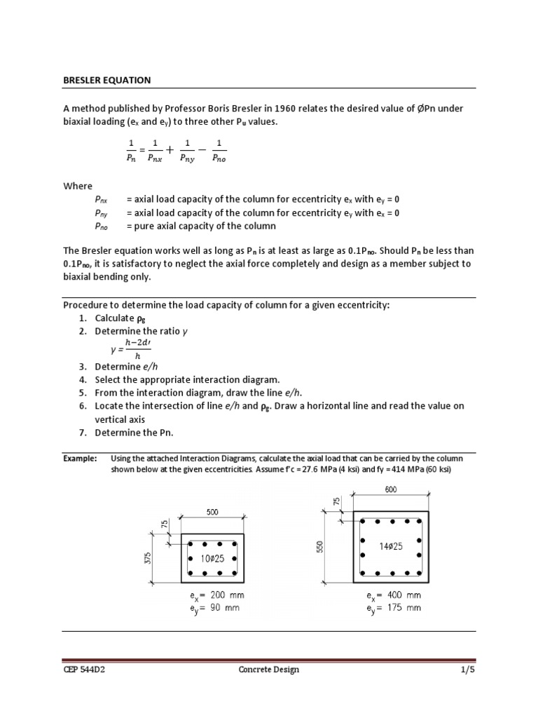 Bresler Equation for Biaxial Column Design | PDF