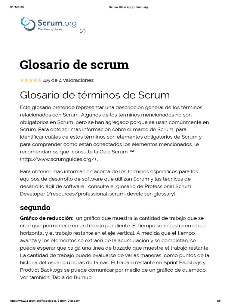 Scrum Glossary | PDF | Aparición | Ciencia y Tecnología