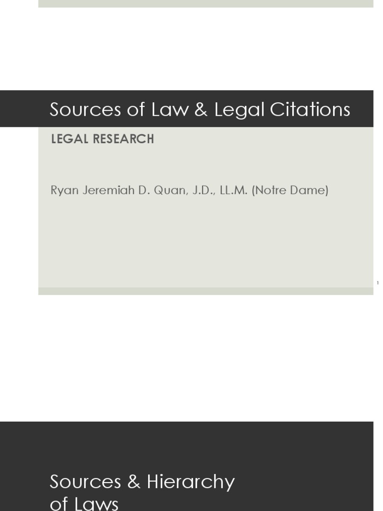 Sources of Law and Legal Citations - RDQ Updated | PDF | Citation | Treaty
