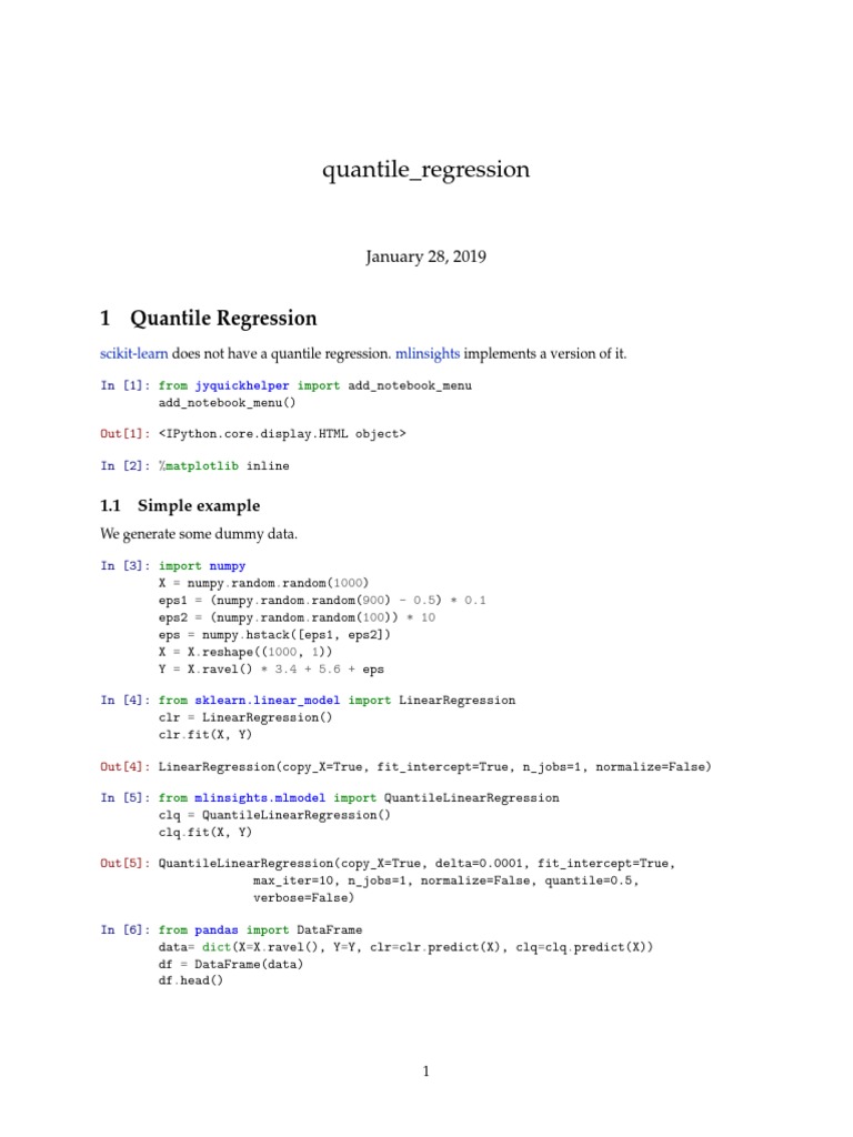 Quantile Regression Explained | PDF | Linear Regression | Regression ...