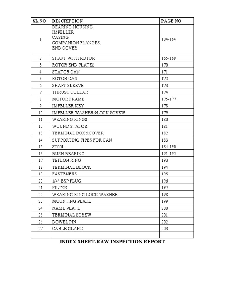 Inspection Reports for Pumps and Parts | PDF | Pump | Mechanical ...
