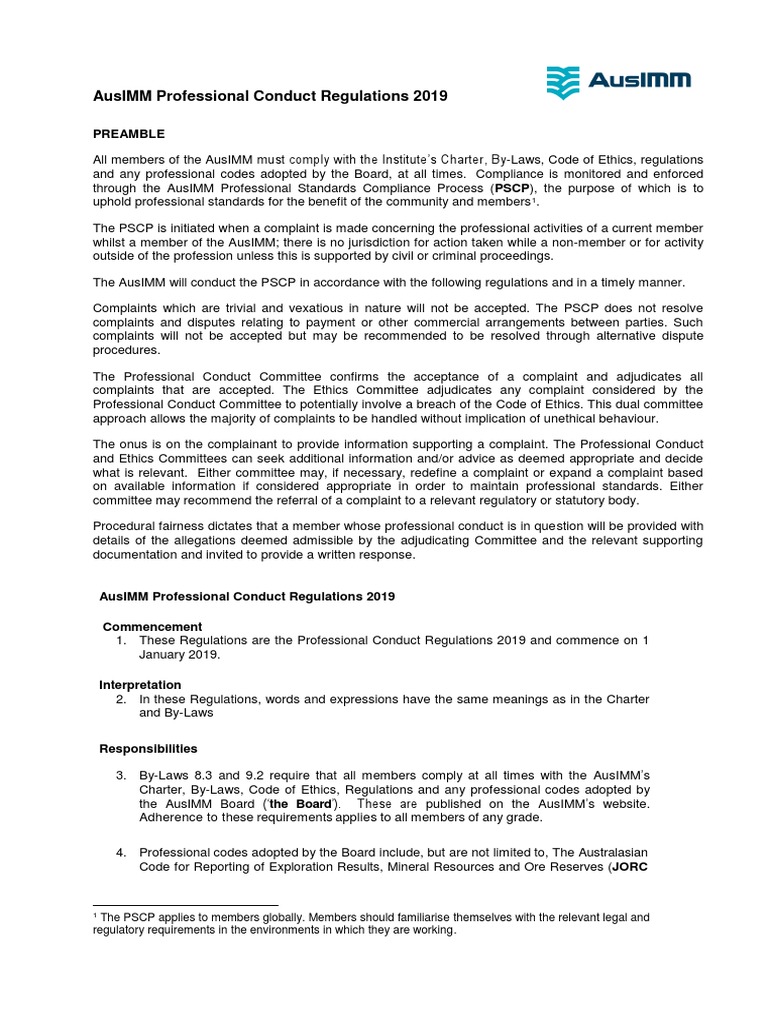 Professional Conduct Regulations 2019 | Download Free PDF | By Law ...