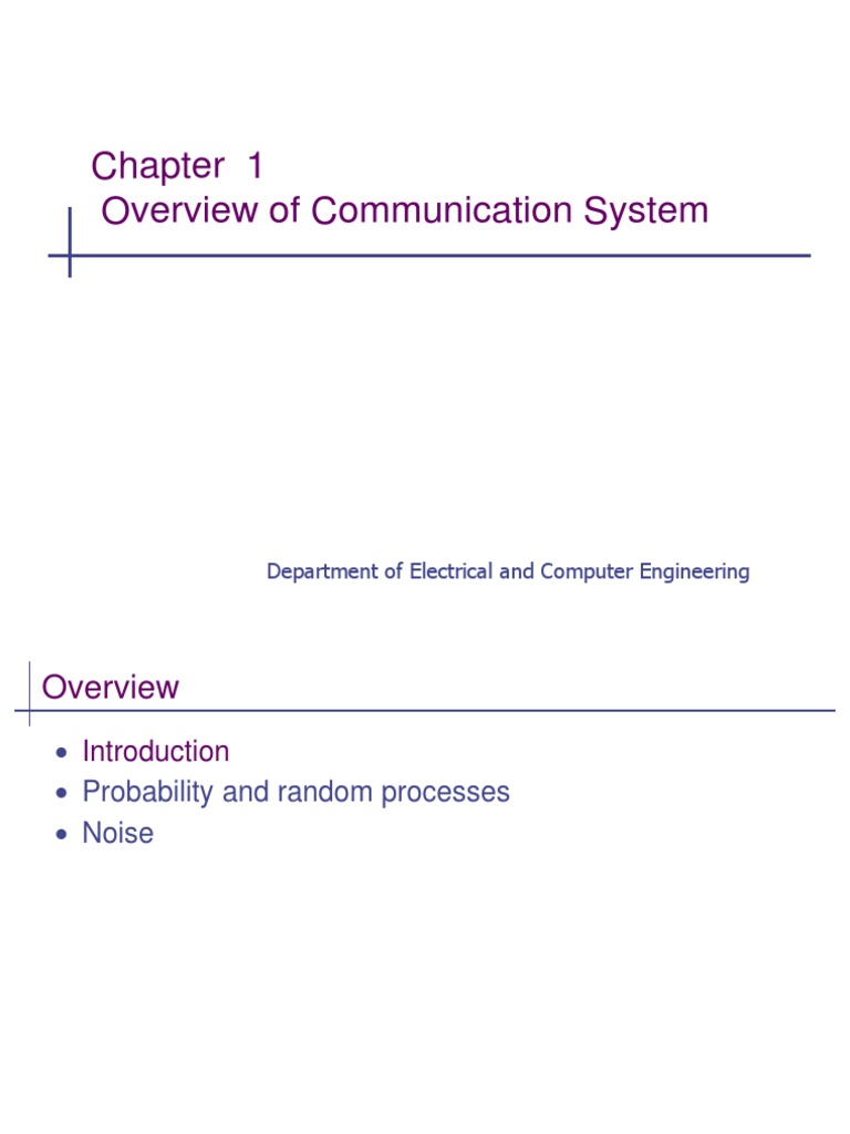 Chapter-1-Overview of Communication System | PDF | Telecommunication ...