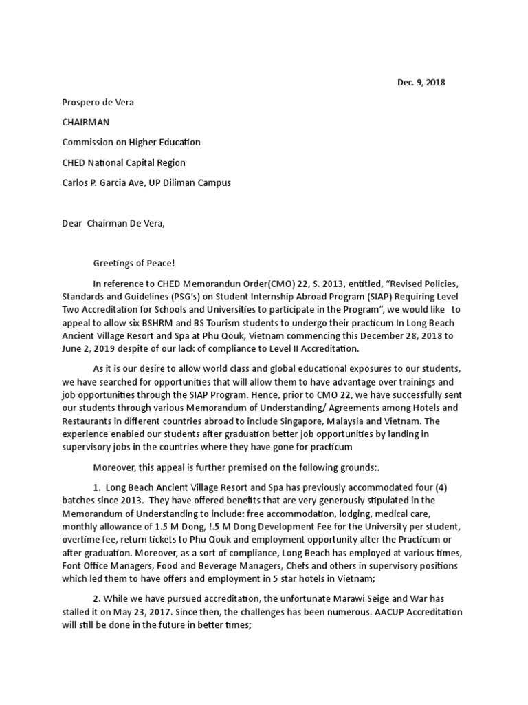 CHED Letter | PDF | Business