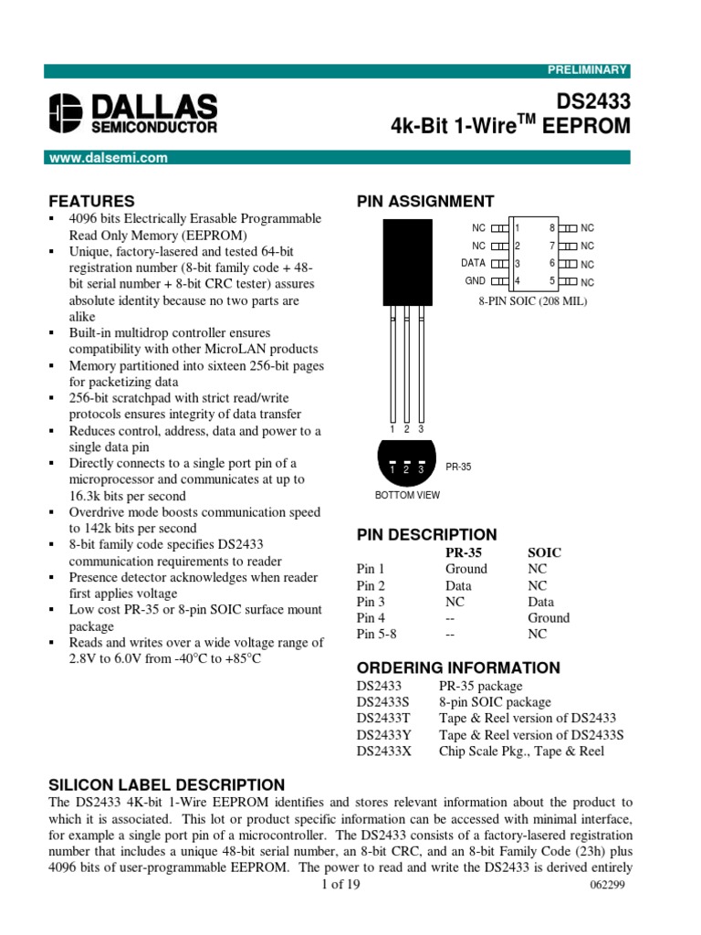 Datasheet Eeprom Mototrbo Impres Ds2433 | PDF | Read Only Memory ...