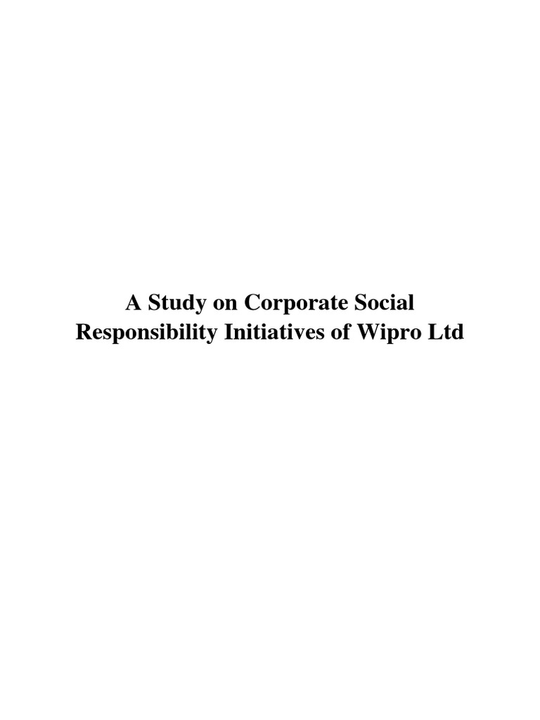 CSR Report of Wipro | PDF | Corporate Social Responsibility | Business