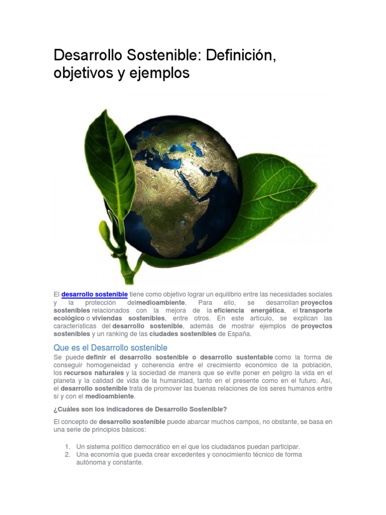 Desarrollo Sostenible Definición Objetivos Y Ejemplos Desarrollo