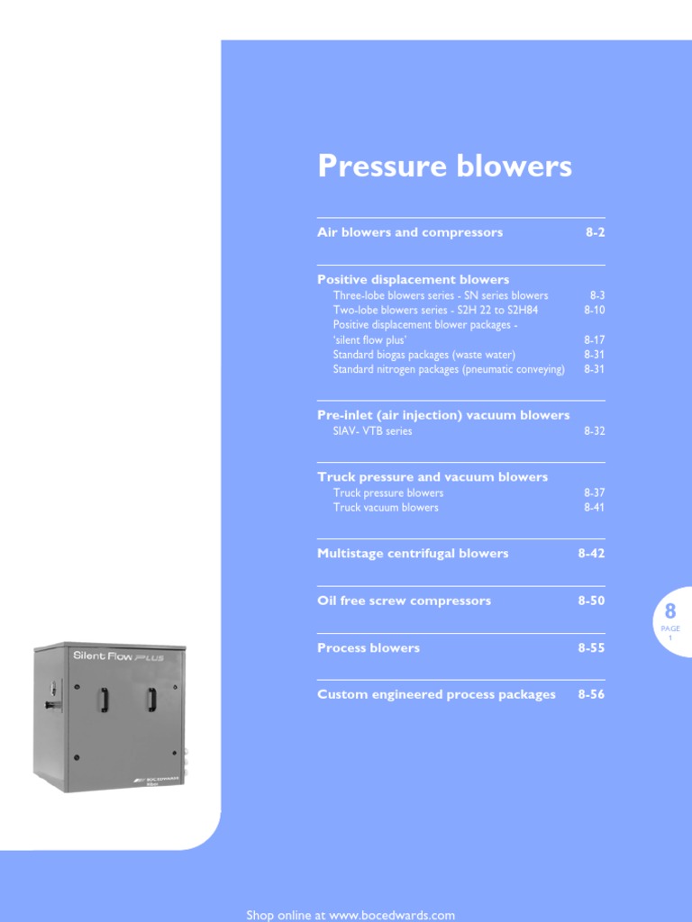 Hibon Pressure Blowers Overview | PDF | Filtration | Pump