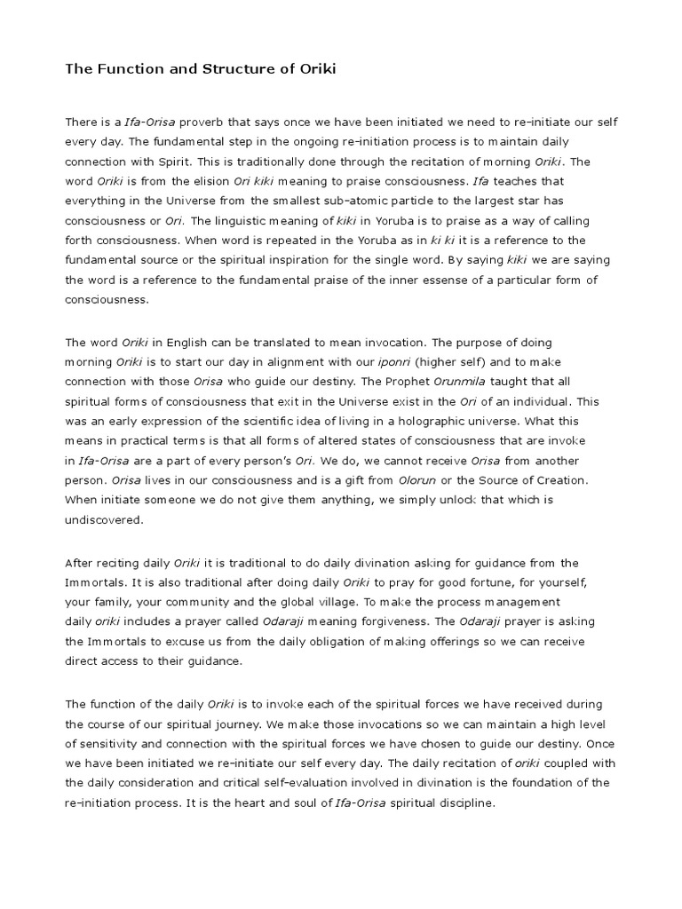 Akose Ifa - Prayers and Incantations | PDF | Tone (Linguistics) | Prayer