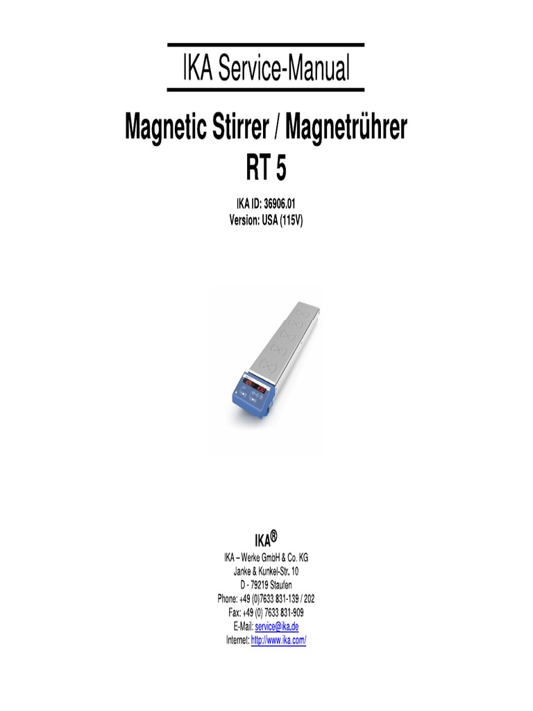 IKA RT5 Manual de Servicio | PDF