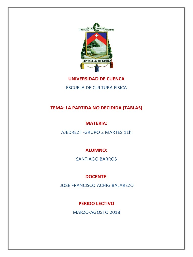 Tablas en Ajedrez | PDF | Ajedrez | Teoría de juego