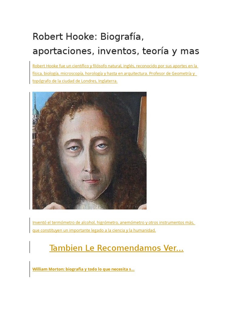 Robert Hooke | PDF | Microscopio | Isaac Newton
