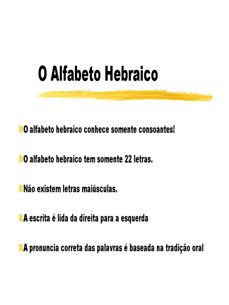 Alfabeto Hebraico: Letras e Pronúncia | PDF | Idioma hebreu | Notação