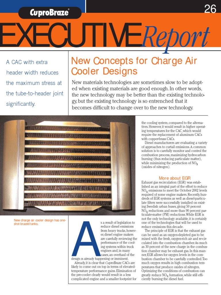 Executive: New Concepts For Charge Air Cooler Designs | PDF