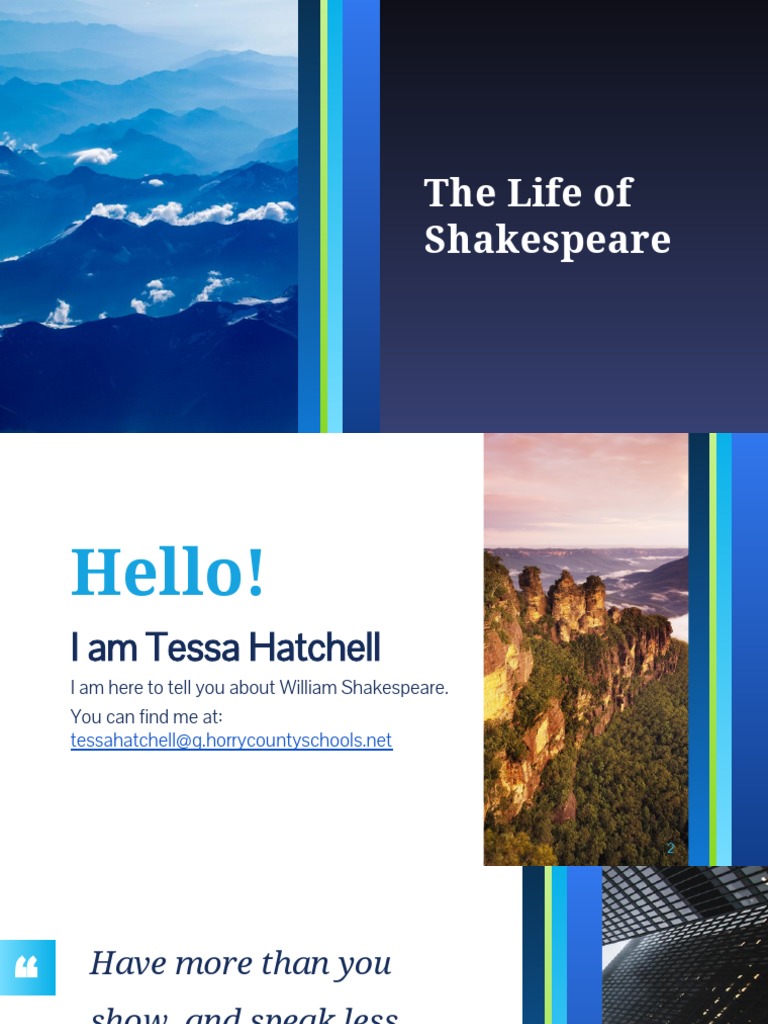 William Shakespeare - Tessa Hatchell | PDF | William Shakespeare