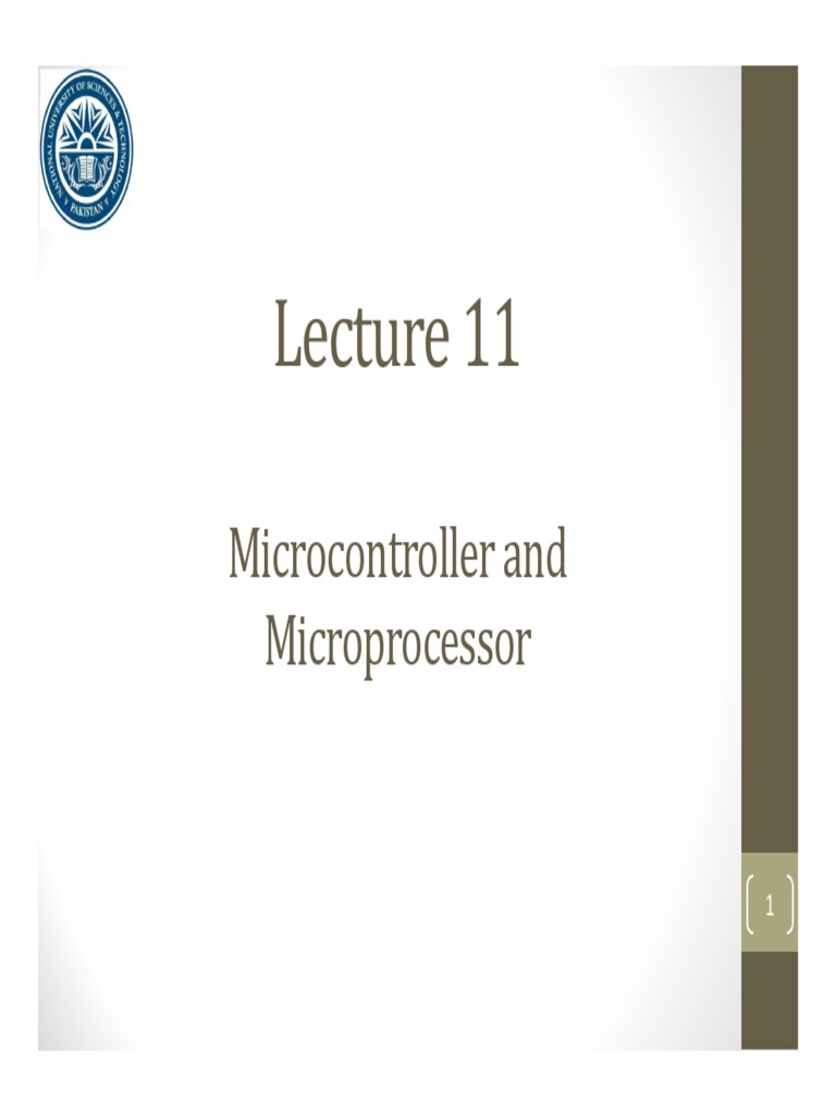 Lecture 11 Microcontroller And Microprocessor Pdf Microcontroller Central Processing Unit
