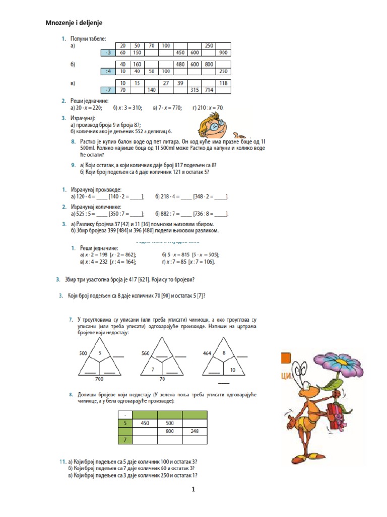 Mnozenje i Deljenje Zadaci
