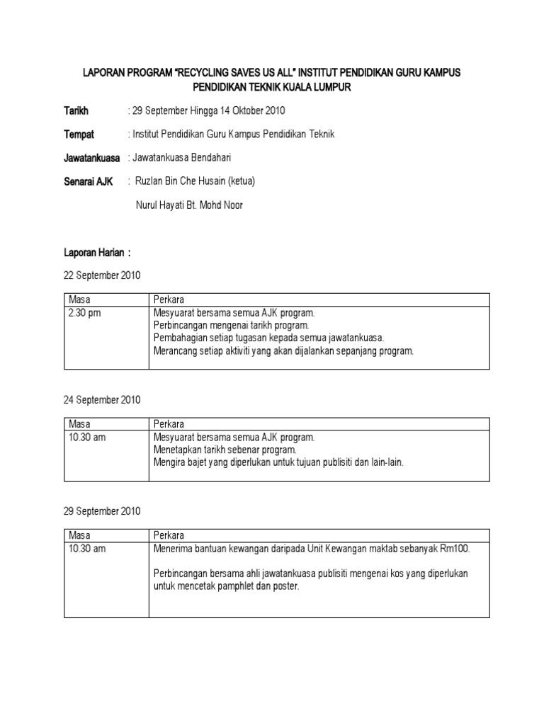 Laporan Bendahari | PDF