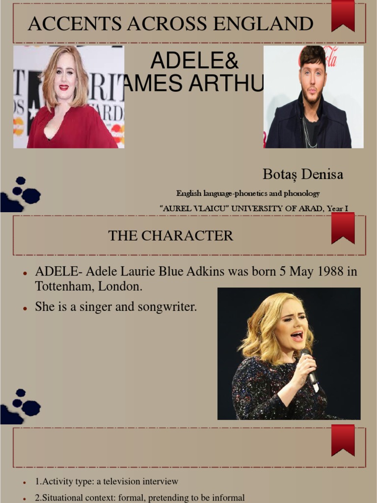 Accents Across England: Adele& James Arthur | PDF | English Language ...