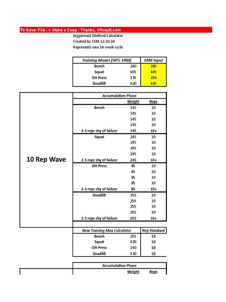 The Juggernaut Method Calculator: A 16-Week Training Program for ...