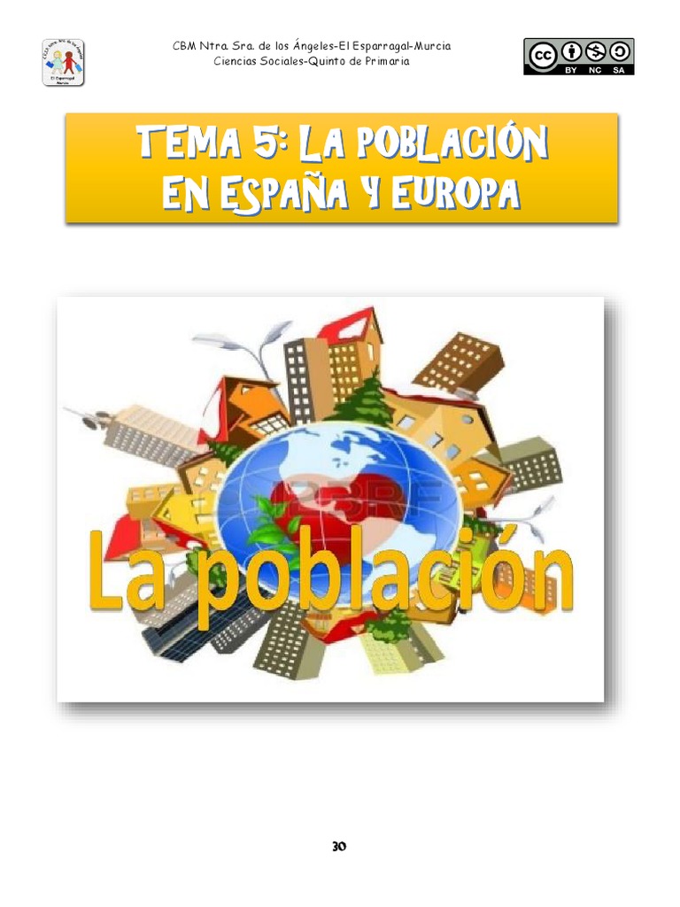 Tema 5 Ccss Quinto 2018 | PDF | Población | Densidad de población