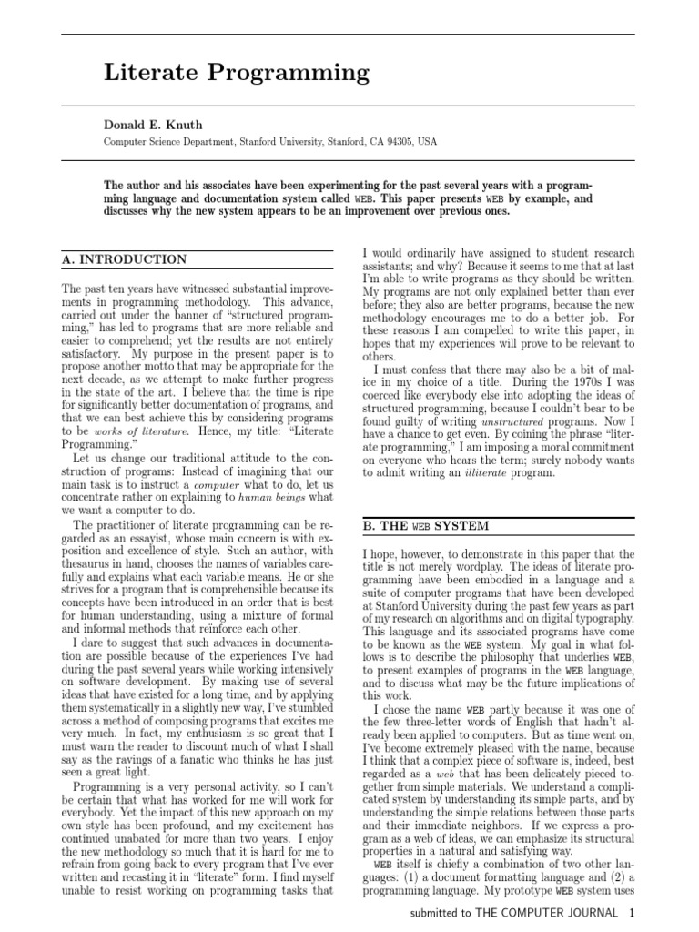 Literate Programming PDF | PDF | Business