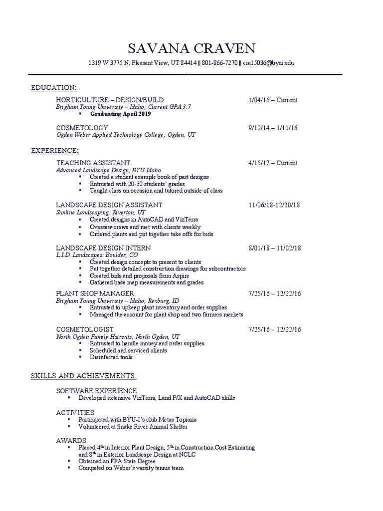 Resume 2018 | PDF | Engineering | Behavior Modification