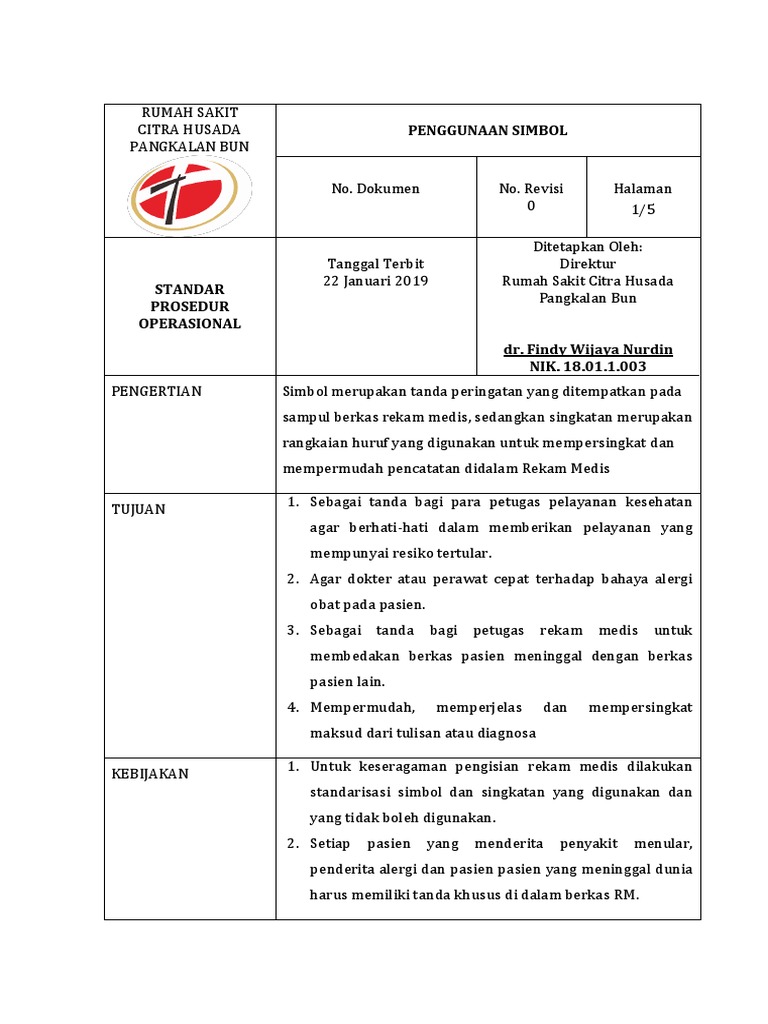 Spo Penggunaan Simbol Siap | PDF