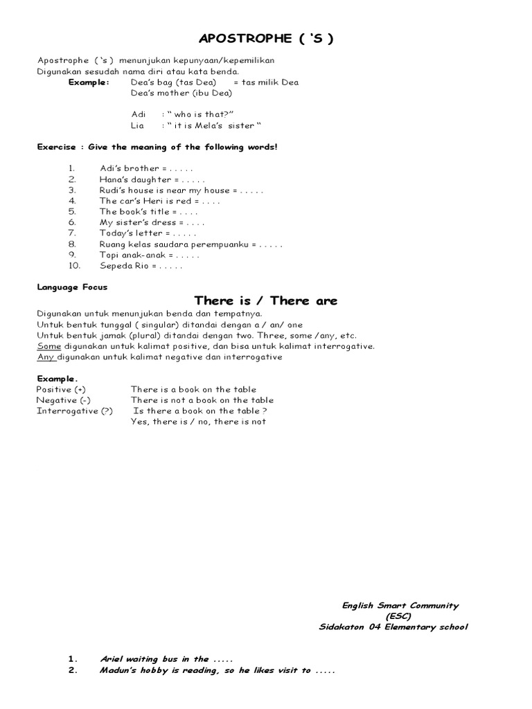 Apostrophe Usage and Exercises | PDF | Language Arts & Discipline | Poetry