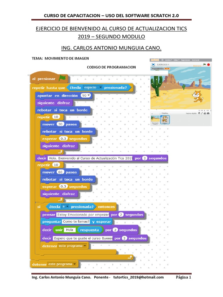 Codigo para Los Ejercicios de Scratch 2 | PDF | Scratch (lenguaje de ...