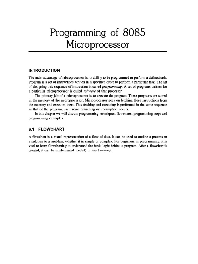 8085 Flowchart & Program | PDF