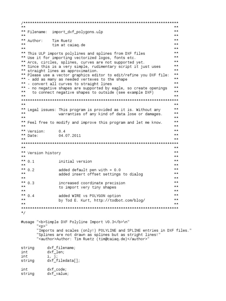 Import DXF Polygons V4.ulp | PDF | Geometry | Teaching Mathematics