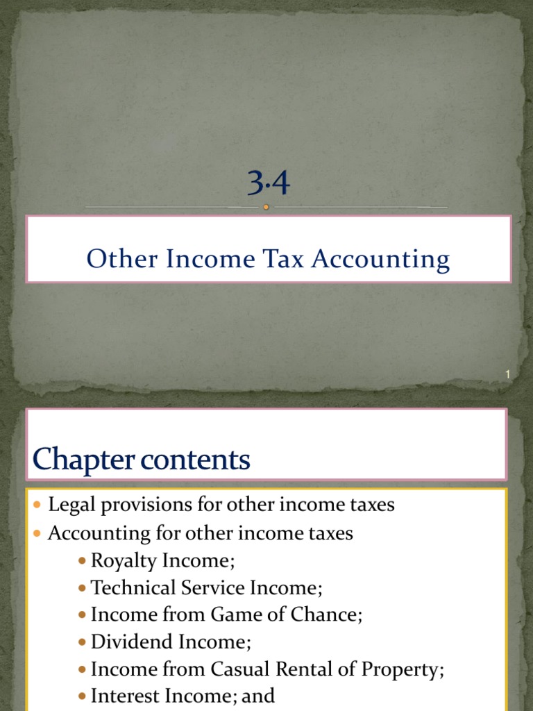Other Income Tax Accounting | PDF | Withholding Tax | Income Tax