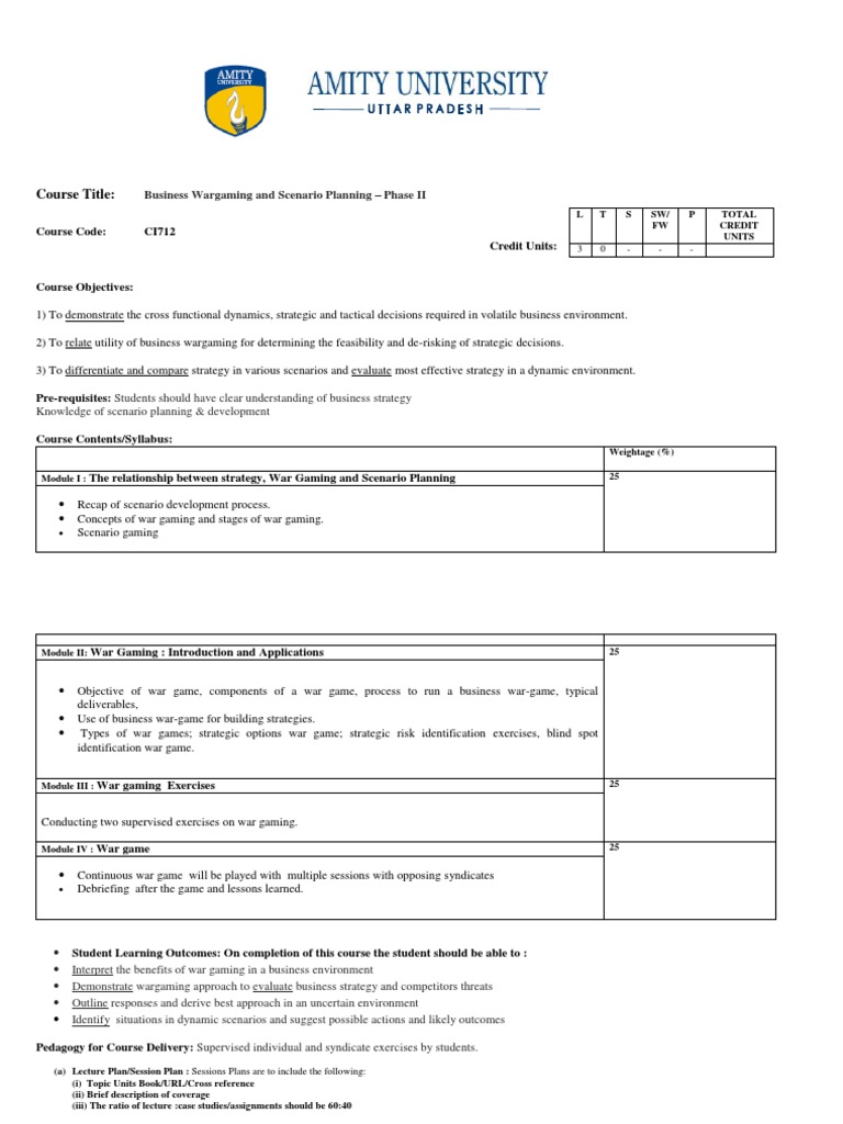 Business Wargaming & Scenario Planning | PDF | Scenario Planning ...