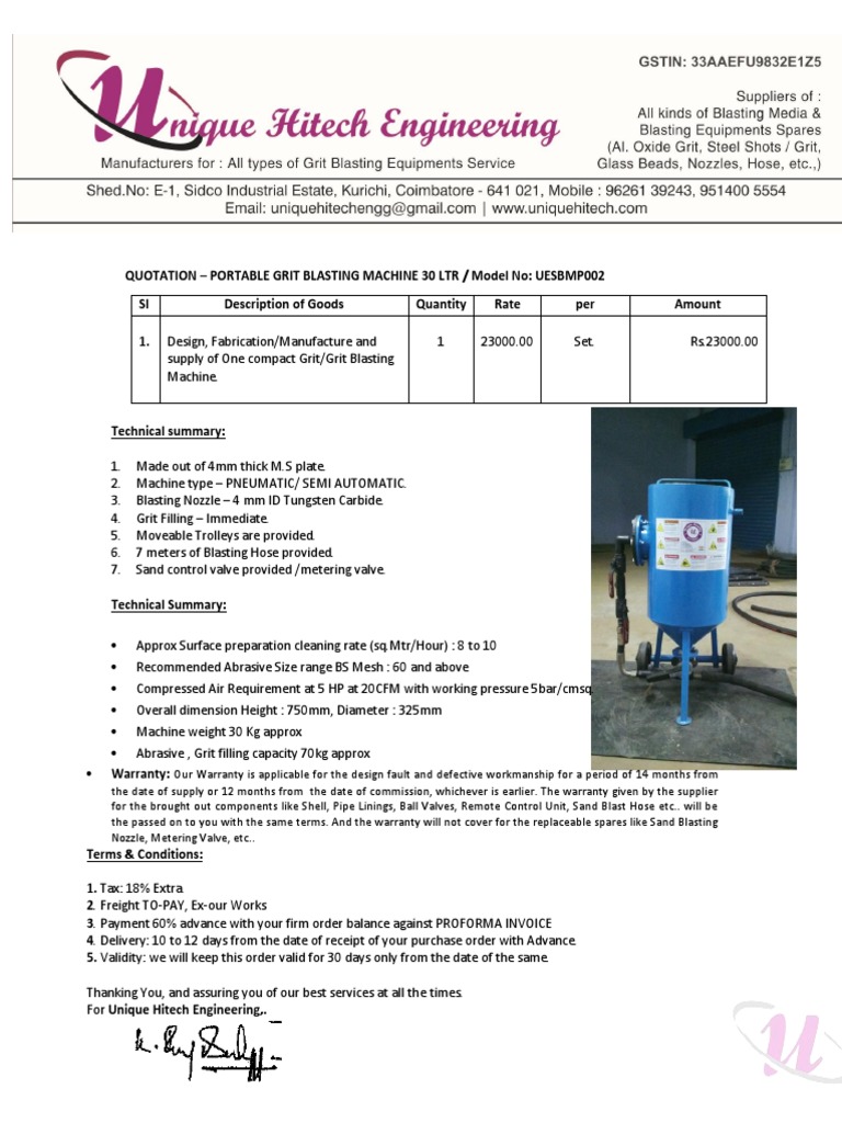 Quotation PSB 100 | PDF