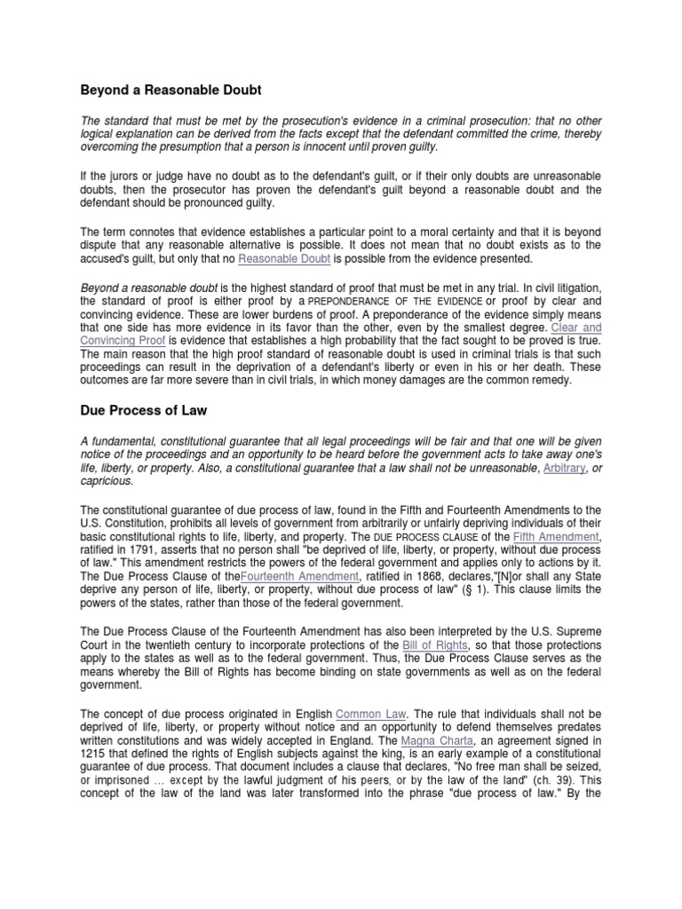 Beyond A Reasonable Doubt | Download Free PDF | Burden Of Proof (Law ...
