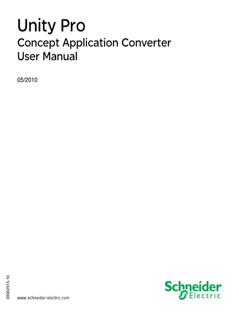 Unity Pro: Concept Application Converter User Manual | PDF | Computer ...